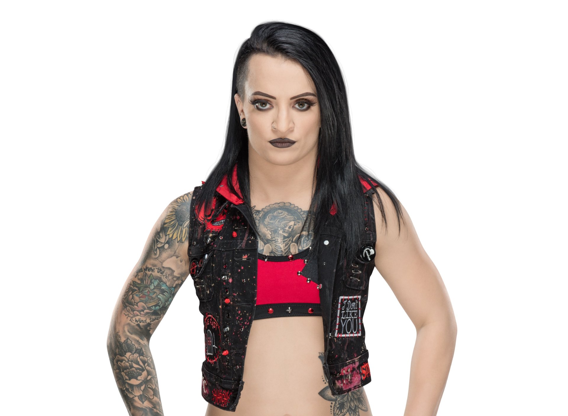Скачать обои поза, фигура, tattoo, hair, WWE, make up, Raw, Руби Райот ...
