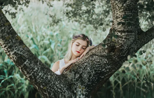 Обои девушка, отдых, макияж, берёза, Filipa на телефон и рабочий стол ...