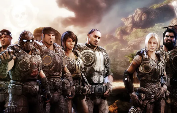 Обои gears of war 3, anya stroud, Samantha Byrne, Damon Baird, Clayton ...