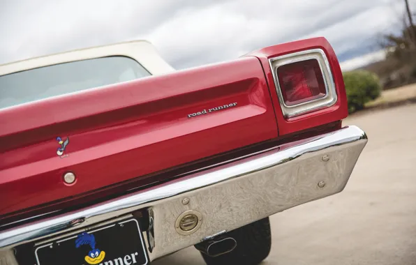 Скачать обои 1969, close-up, Plymouth, rear, Road Runner, Plymouth Road Runner Convertible ...