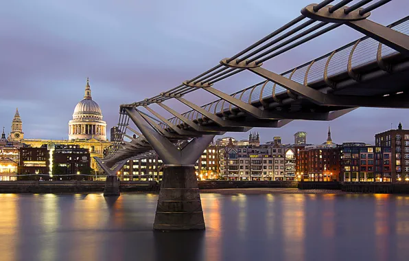 Обои мост, Лондон, Темза, Millennium Bridge на телефон и рабочий стол ...