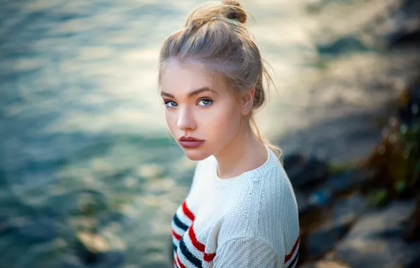 Обои girl, photo, photographer, model, lips, face, blonde, portrait на ...