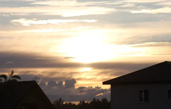 Обои Лето, Осень, Дача, Природа, Красота, Закат, Солнце на телефон и ...