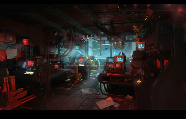 Обои отсек, Alien: Isolation, Ships and ship, anesidorainterior bridge ...