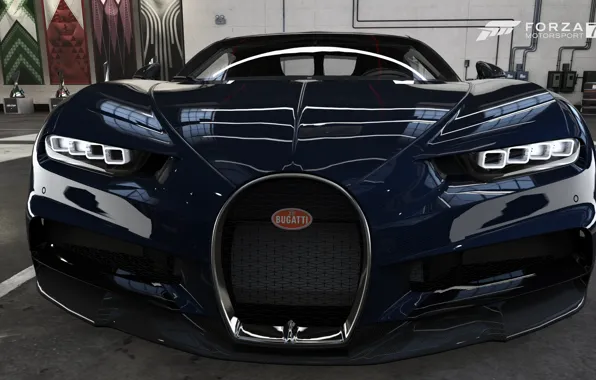Обои HDR, Bugatti, Game, Garage, UHD, Chiron, Forza Motorsport 7, Bugatti Chiron картинки на ...