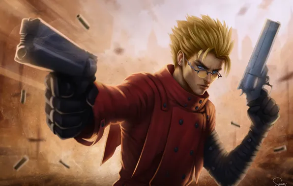 Обои gun, hitman, weapon, style, anime, man, face, blonde, assassin ...