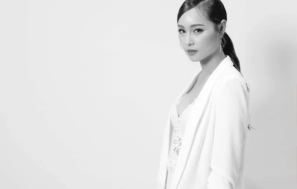 Обои Girl Asian Cute Black And White на телефон и рабочий стол раздел