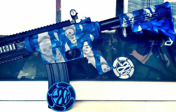 Скачать обои автомат, skull, gun, винтовка, rifle, csgo, skins, m4 ...