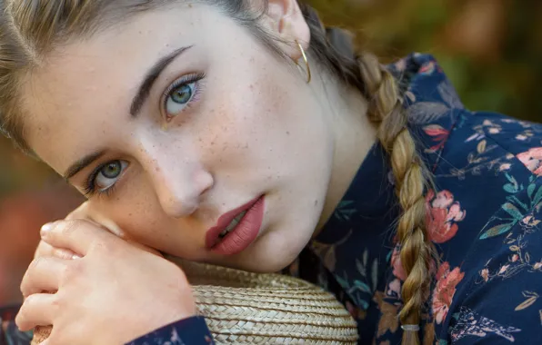 Обои взгляд, девушка, лицо, портрет, коса, Tanya Markova, Таня Маркова ...