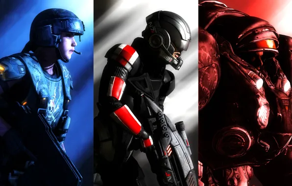 Обои космос, Star Wars, starcraft, mass effect, shepard, halo ...