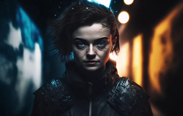Обои киберпанк, Game of Thrones, Игра престолов, Arya Stark, Арья Старк ...