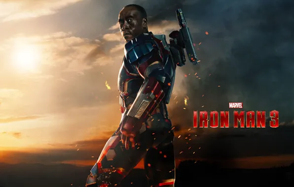 Обои iron man 3, Don Cheadle, War Machine, James Rhodes на телефон и ...