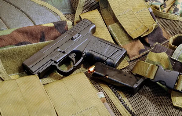 Обои Пистолет, Германия, патроны, разгрузка, обойма, Walther, Polizei ...