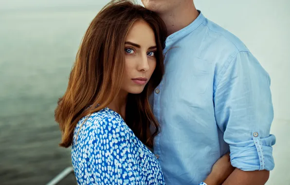 Обои взгляд, девушка, объятия, мужчина, влюбленные, Ann Nevreva на ...