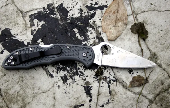 Обои камень, Нож, delica 4, Spyderco на телефон и рабочий стол, раздел ...