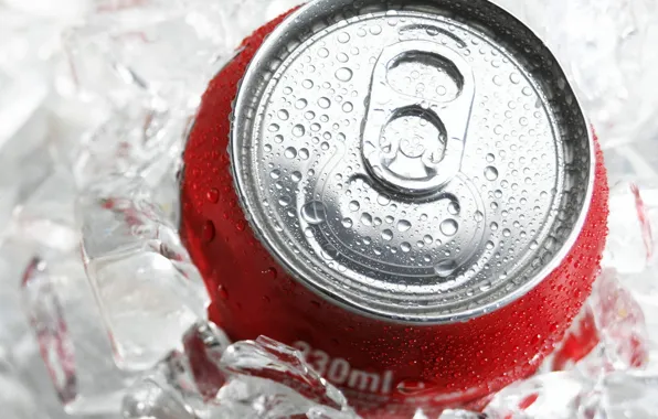 Обои лёд, банка, Coca-Cola на телефон и рабочий стол, раздел макро ...