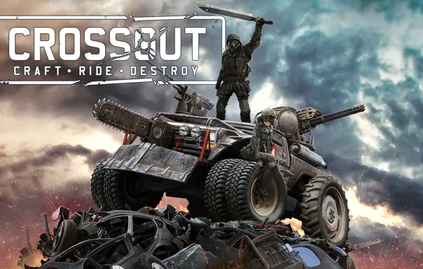 Скачать обои car, sword, gun, blood, game, sky, cars, chaos, раздел ...