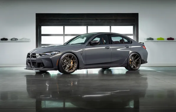 Обои BMW, Vorsteiner, Grey, Side, BMW M3, Garage, G80, 2021, Vorsteiner ...