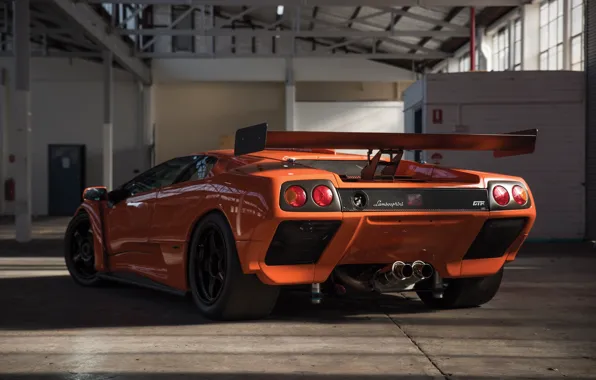 Скачать обои Lamborghini, Diablo, rear view, Lamborghini Diablo GTR ...