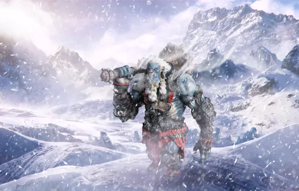 Обои зима, снег, горы, игры, mountains, snow, тролль, Troll на телефон ...