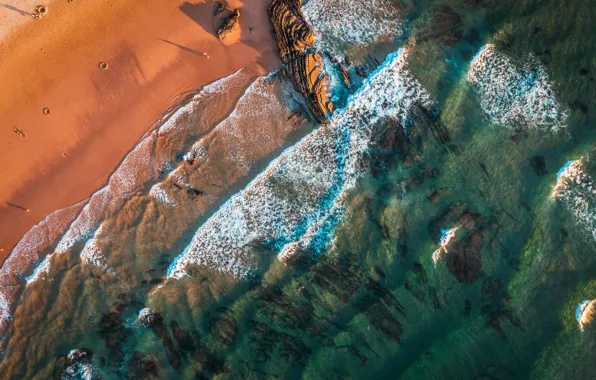 Скачать обои Nature, Beach, Water, Sand, View, Rocks, Waves, Alexander ...