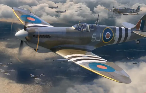 Обои истребитель, Великобритания, Raf, Supermarine Spitfire Mk.IXc ...