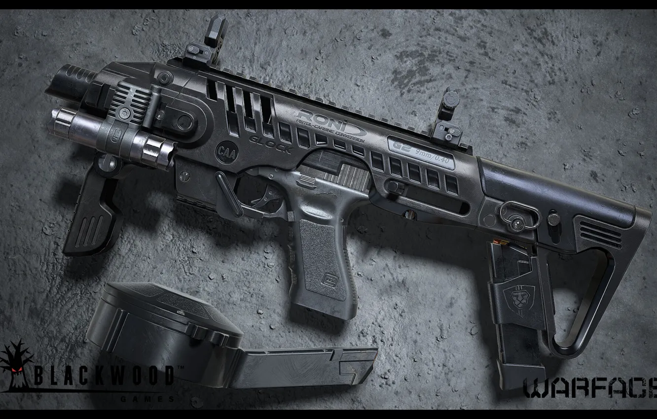 Обои рендеринг, оружие, gun, weapon, render, custom, глок, glock ...