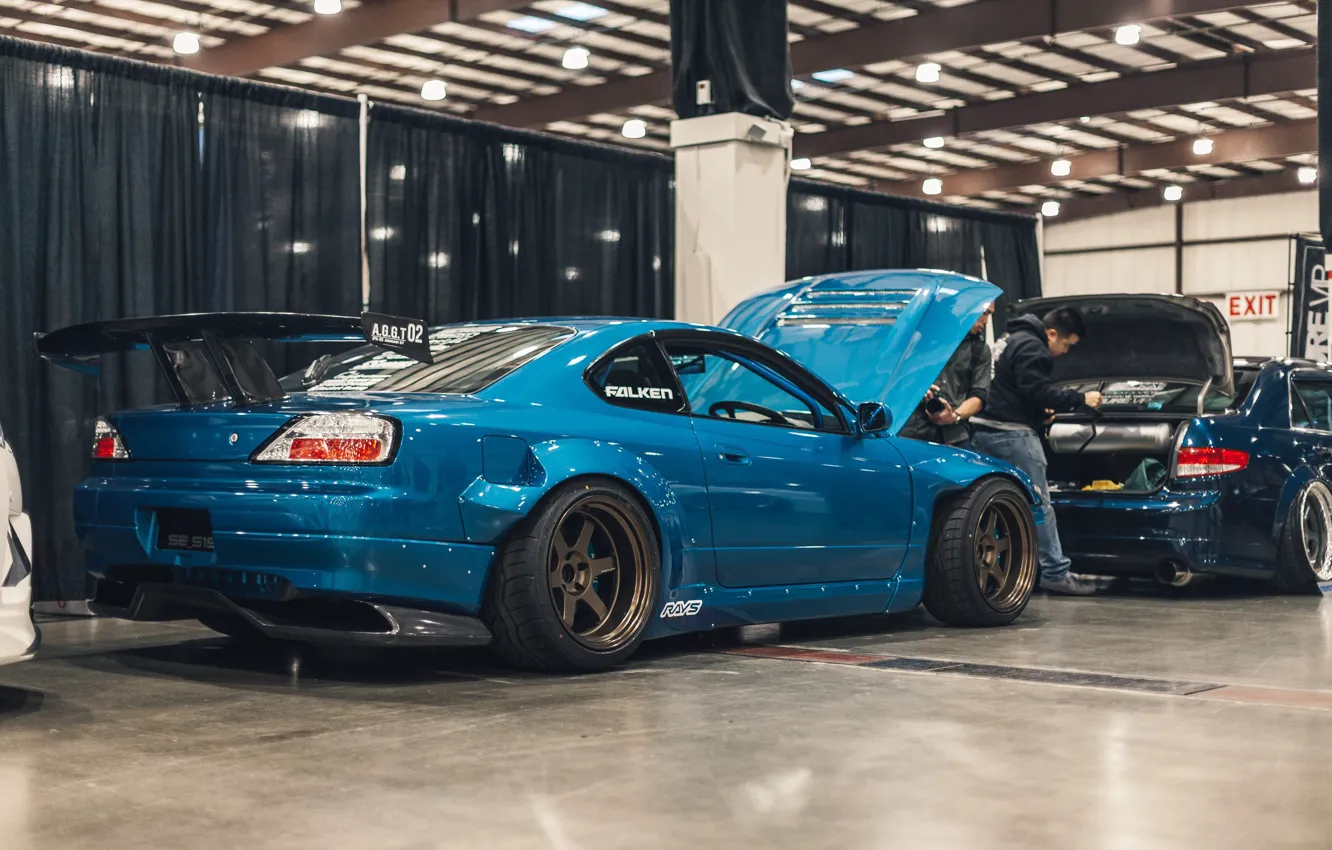 Обои S15, Silvia, Nissan, Blue, Stance, Rear, StanceNation, SIlvia S15 ...