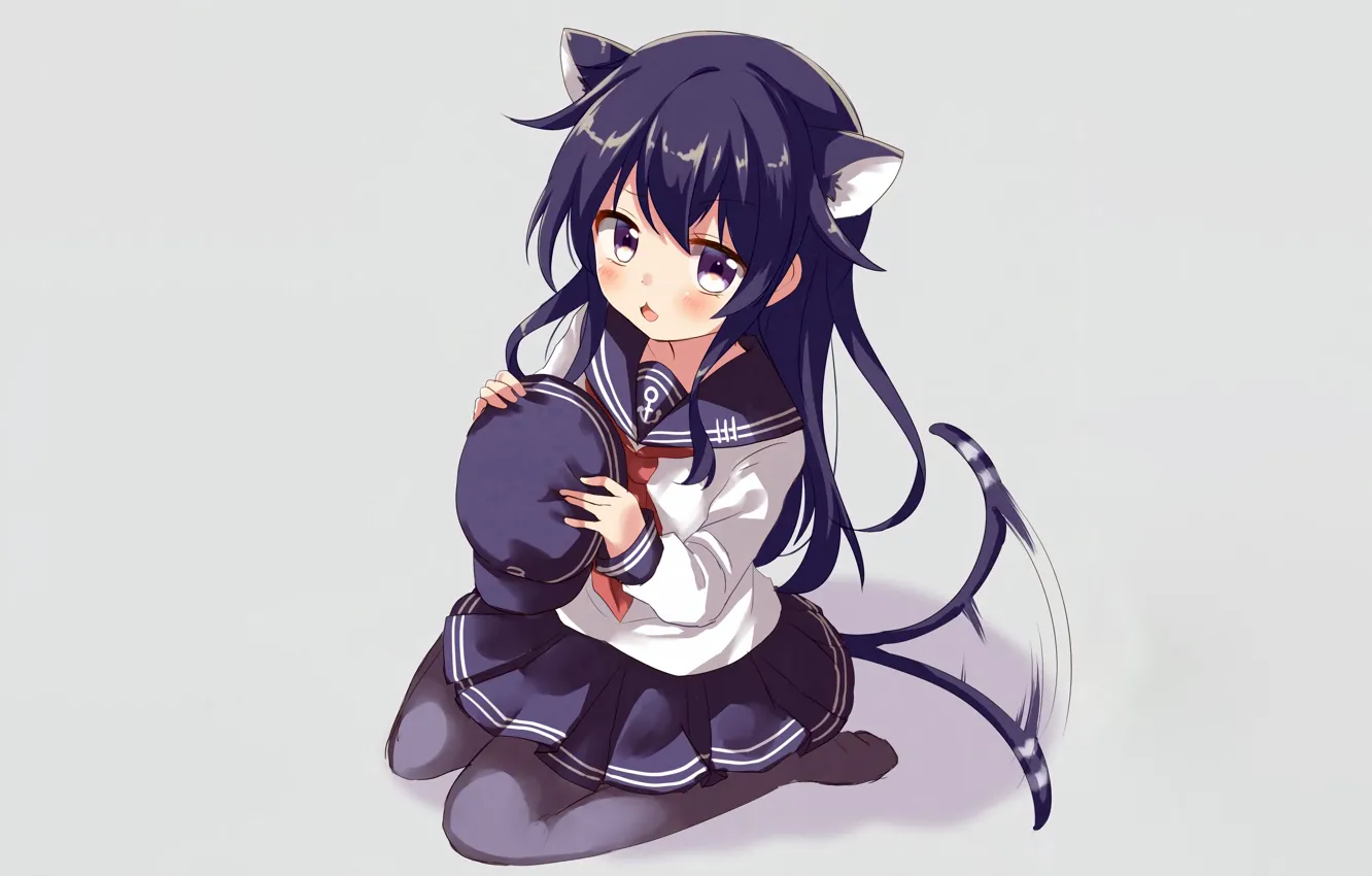 Обои Girl Long Hair Anime Tail Beautiful Purple Eyes Attractive