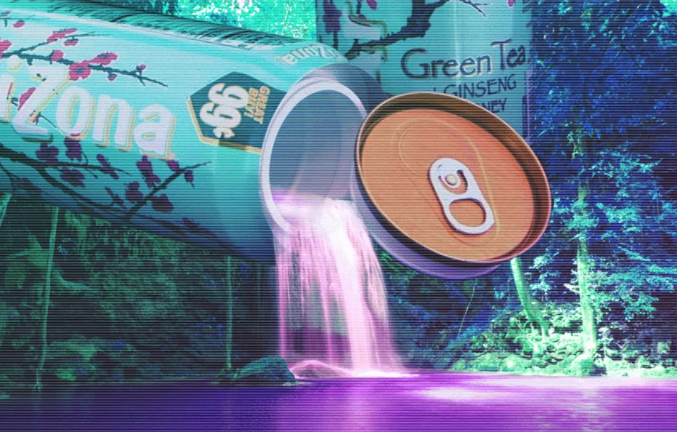 Обои Fountain, Vaporwave, Arizona Ice Tea на телефон и рабочий стол ...