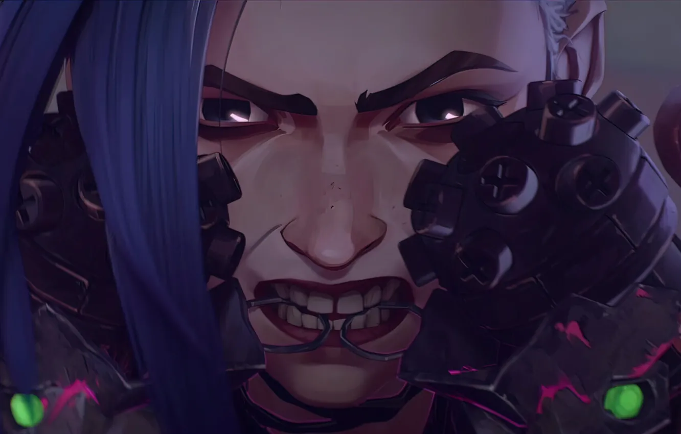 Обои girl, face, animated, Jinx, Riot Games, Arcane, grenades, netflix ...