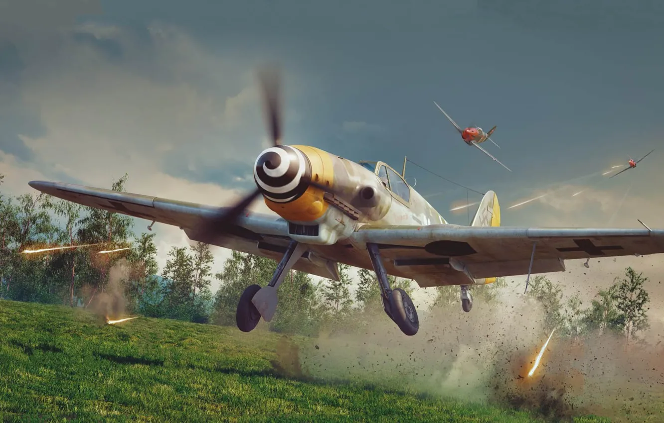 Обои Германия, истребитель, вермахт, люфтваффе, Messerschmitt Bf 109G ...
