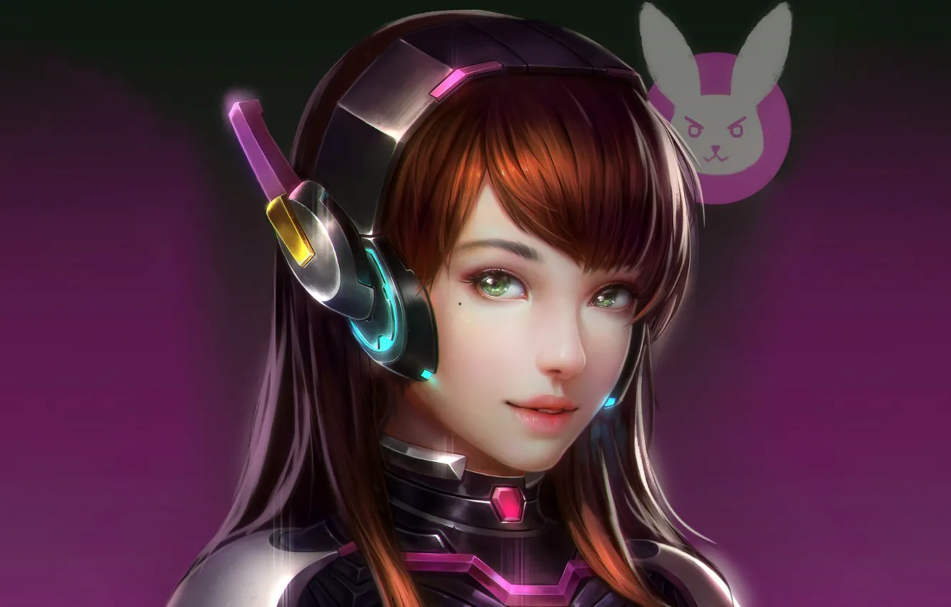 Обои Girl Green Eyes Long Hair Brown Hair Smile Anime Beautiful