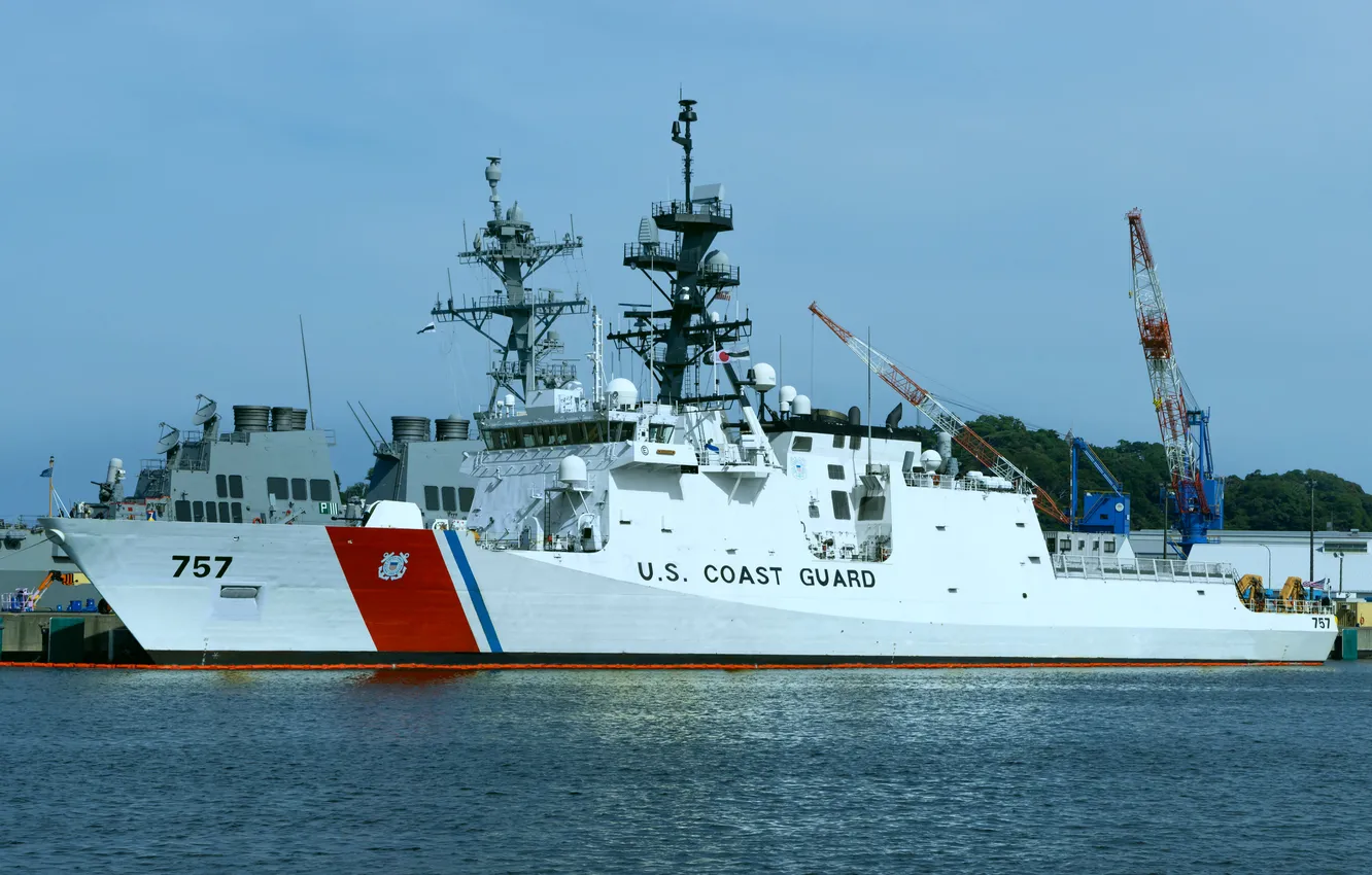 Обои Береговая охрана США, патрульный корабль, USCGC Midgett, WMLS-757 на телефон и рабочий стол ...