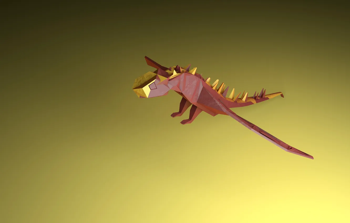 Обои дракон, Dragon, красный дракон, low poly dragon, red dragon, низко ...