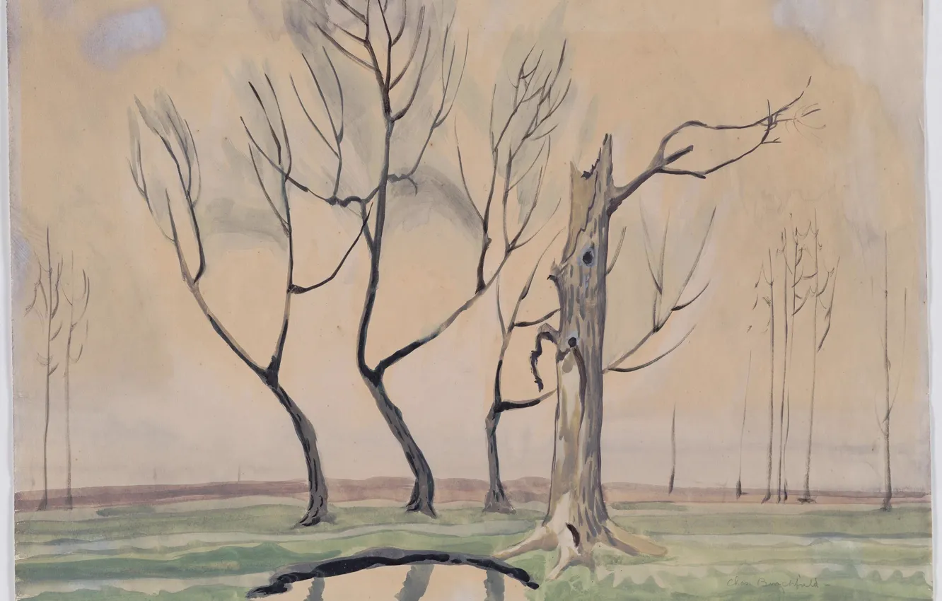 Обои 1920, Trees, Charles Ephraim Burchfield на телефон и рабочий стол ...