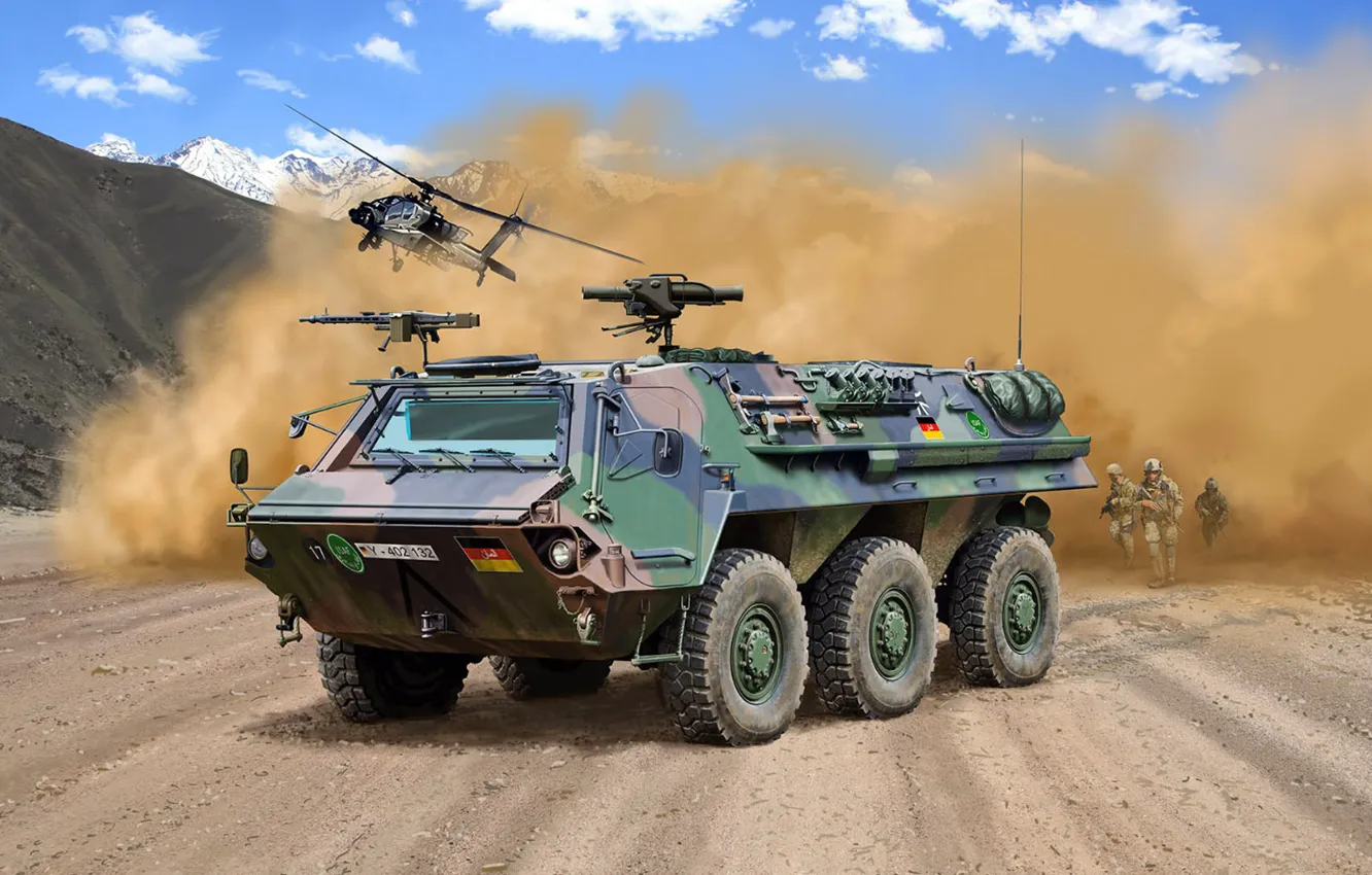 Обои Fuchs, немецкий бронетранспортёр, TPz 1, боевая колёсная плавающая ...