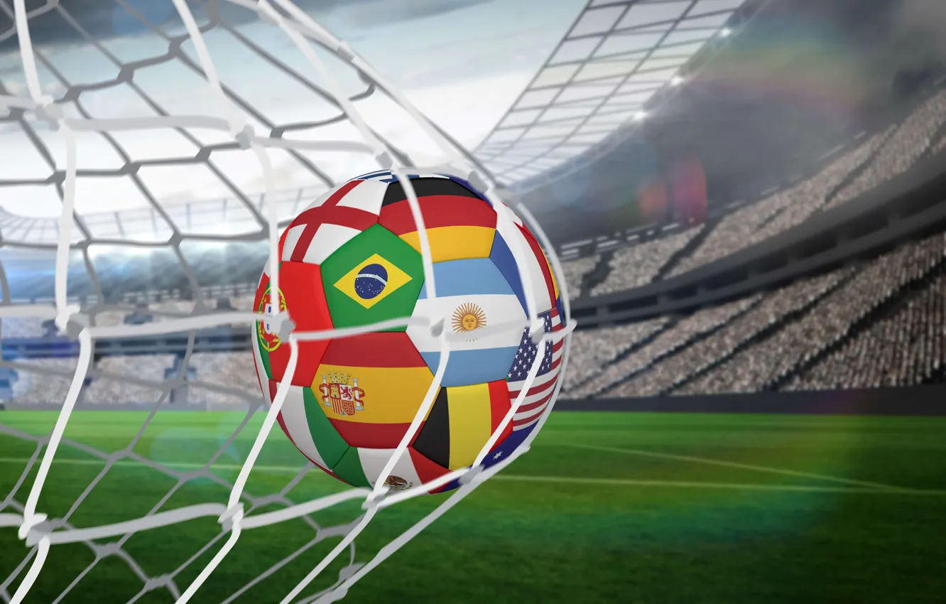 Обои Мяч, Сетка, Футбол, Qatar, Катар, FIFA World Cup, Чемпионат мира ...