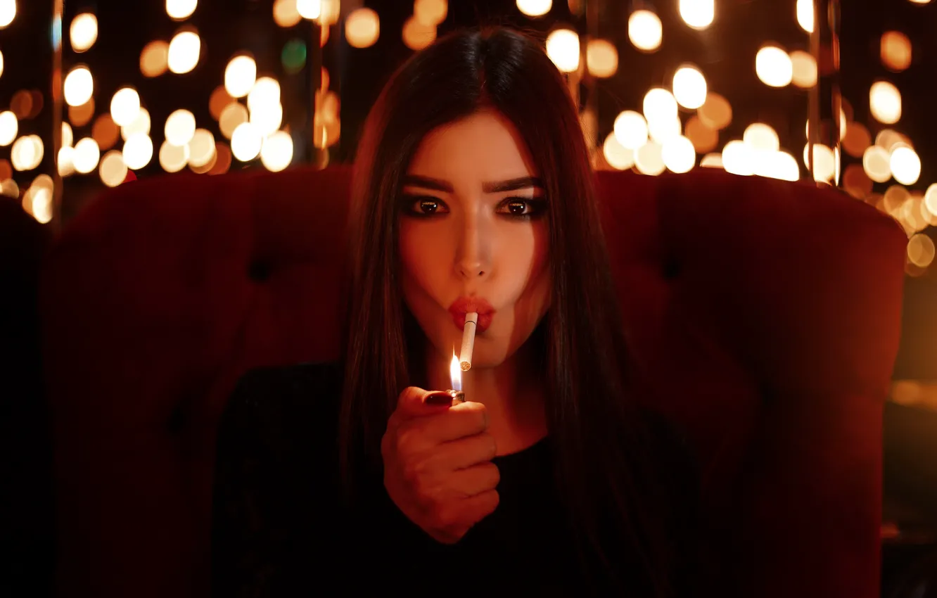 Обои девушка, портрет, сигарета, Ann на телефон и рабочий стол, раздел ...