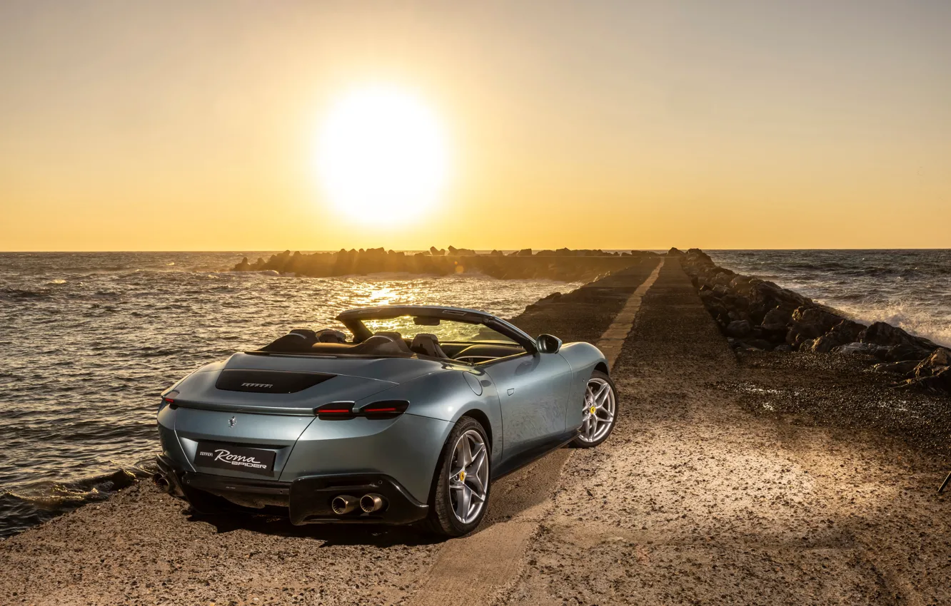 Обои Ferrari, Roma, rear view, Ferrari Roma Spider на телефон и рабочий ...