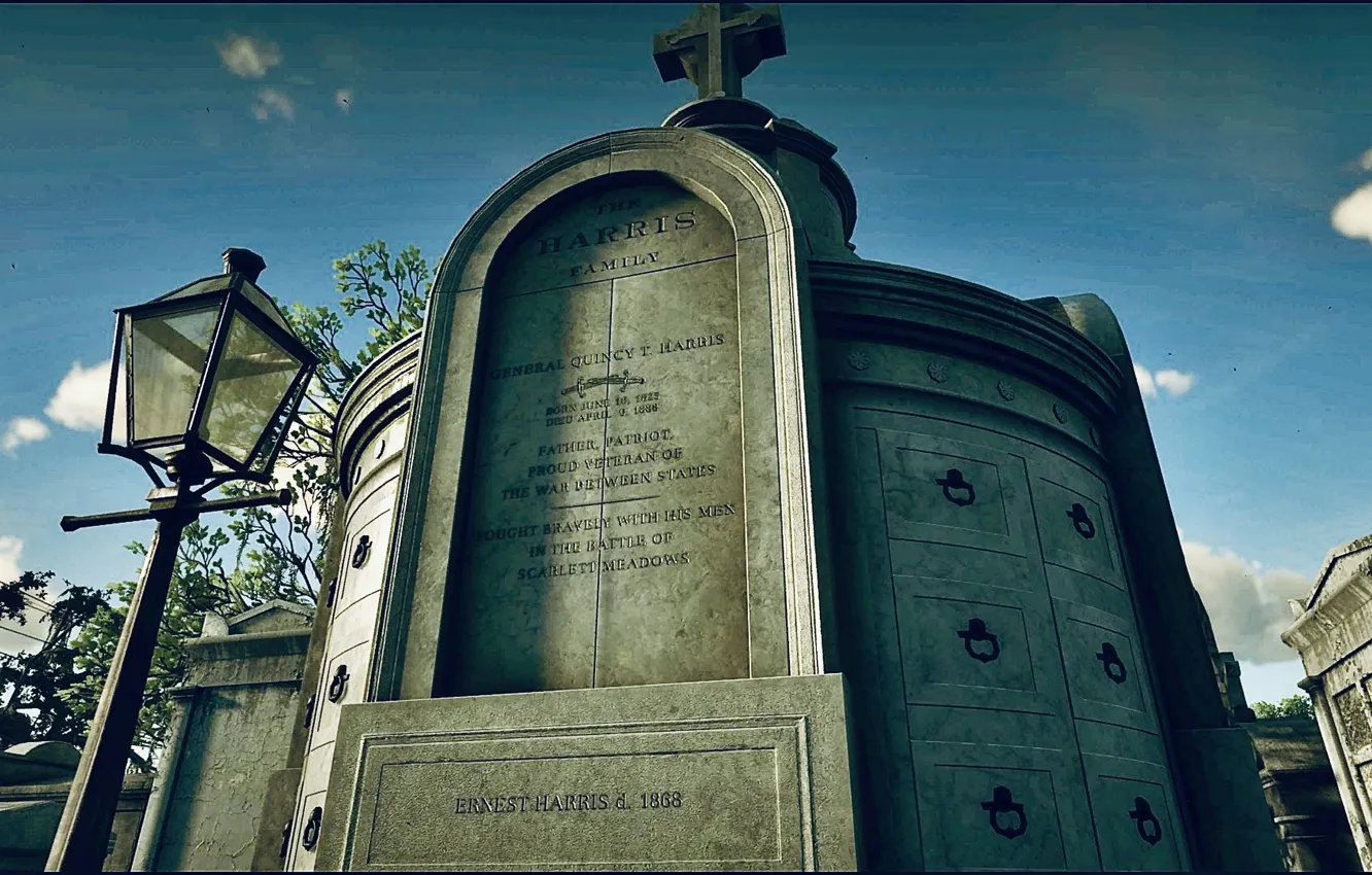 Обои HDR, Game, Lamp, Cemetery, UHD, Red Dead Redemption 2, Xbox One X ...